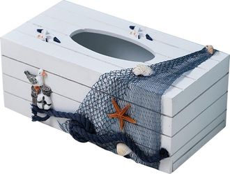 Amosfun Taschentuchbox aus Holz, rechteckig, 23 x 12 x 2 cm, mediterraner Stil, dekorative Halterung f&uuml;r Zuhause, B&uuml;ro, Restaurant