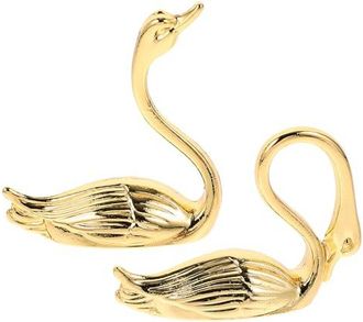 Amosfun 2pi&egrave;ces Sculpture De Cygne M&eacute;tal D&eacute;coratif pour Bureau Et Maison Figurines &Eacute;l&eacute;gantes pour D&eacute;coration De Table Et Rangements De Couverts