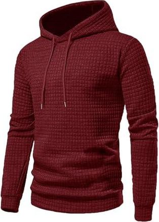 Generic Sweat &agrave; capuche uni &agrave; manches longues pour homme - Automne et hiver - Sweat &agrave; capuche &agrave; carreaux - Haut dext&eacute;rieur - V&ecirc;tements pour entra&icirc;nement int&eacute;r