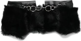 Jil Sander cache-cou bordé de fourrure - Noir