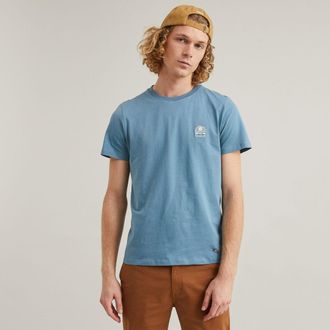 Faguo T-shirt en coton recycl&eacute; FAGUO bleu