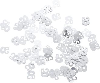 Pretyzoom 1200st&uuml;cke Zahlenkonfetti Zahl Pailletten-konfetti F&uuml;r Geburtstagsdeko Und Partydeko Silber Streudeko F&uuml;r Jubil&auml;um