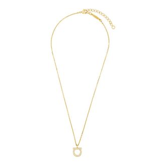 Ferragamo Gancini Charm Metallhalskette - - Accessories - Damen - Grau - ONE SIZE