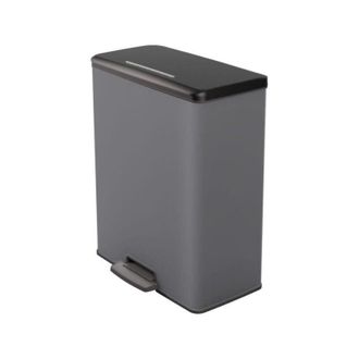 Curver Poubelle Duo Rectangle - DECO BIN - CURVER - 52L (26+26L) - 49 x 32 x 61 cm - Anthracite