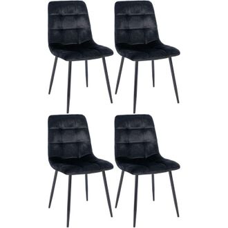 Clp Set 4 chaises de restauration Tilde noire, velours