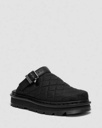 Dr. Martens Zebzag Quilted Canvas Plateau Mules in Schwarz, Gr&ouml;&szlig;e: 36