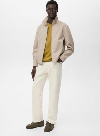 Mango Baumwolljacke mit Reißverschluss sandfarben - Herren - XXL - MANGO MAN