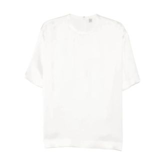Toteme Satin Tee - - Tops - Damen - Wei&szlig; - S