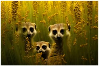 Wallario K&uuml;chenr&uuml;ckwand aus Glas 90 x 60 cm, Motiv: Versteckspiel im Feld | Spritzschutz abwischbar & pflegeleicht