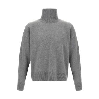 Ami Homme, Pulls, Gris, Taille: XL Col roulés Élégants pour un Look Fashion