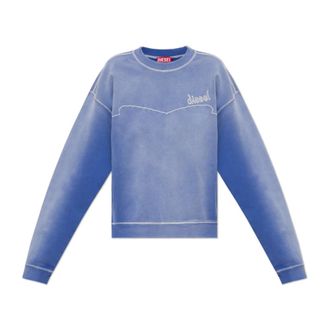 Diesel Femme, Sweatshirts et sweats &agrave; capuche, Bleu, Taille: 44 FR SweaT-shirt F-Crew
