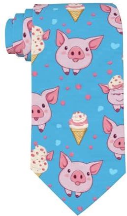 Generic Glace Et Cochon Cravatte Polyvalente Cravates Hommes Décontractée Cravate Homme Pour Affaires Mariage Adultes