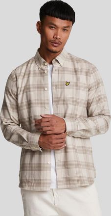 Lyle & Scott Tonal Check Flanellhemd - Heller Nebel/Heritage Taupe