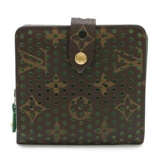 Louis Vuitton Portefeuille zipp&eacute; compact Monogram Perfo doccasion - Femme - Pre-owned - Brun - Taille: ONE Size