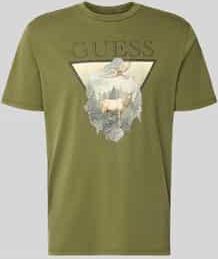 Guess Regular Fit T-Shirt aus reiner Baumwolle mit Motiv-Print