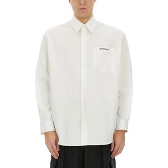 Off-white Chemise &agrave; Logo Brod&eacute; - Homme - Chemises - Blanc - Taille: S