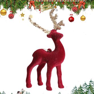 Generico Rentierstatue mit Schnee-Effekt, Weihnachtsdekoration f&uuml;r Partys, Weihnachtsdekoration, f&uuml;r Regal, Kamin, K&uuml;che, Weihnachtsbaum, Schreibtisch, Winter