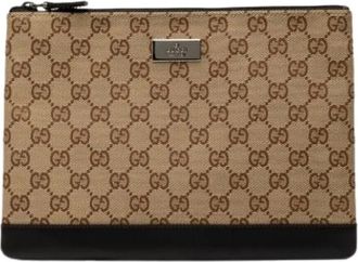 Gucci Sac pochette Pre-owned en toile - Femme - Pre-owned - Beige - Taille: ONE Size