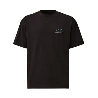 C.P. Company C.p. Company, Homme, Tops, Bleu, Taille: XL Logo Cotton T-Shirt