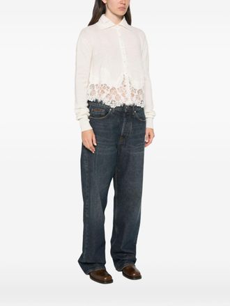 Ermanno Scervino Lace-Trim Cashmere Blouse - White