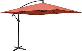 Alice's Garden Parasol d&eacute;port&eacute; carr&eacute; 3x3m - Hardelot 3x3m - Terracotta - Manivelle anti-retour | Toile d&eacute;perlante | Facile &agrave; utiliser
