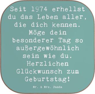 Mr. & Mrs. Panda Coaster Spruch 1974 Geburtstag - Geschenk, feiern, die Dich kennen, Happy Birthday, Tassenuntersetzer, Jahr, Glückwunsch, Erinnerungen, Tischschoner, 