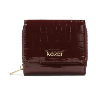 Kazar Maroon Geldb&ouml;rse aus gepr&auml;gtem Lackleder - - Accessories - Damen - Braun - ONE SIZE