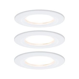 Paulmann 93870 Kit encastrés Premium Coin Slim, rond, LED 3x6,8W, 2700K, 230V, 51mm, Blanc mat/Alu