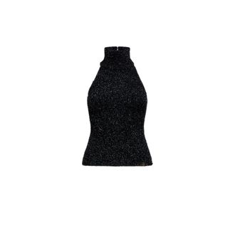 Silvian Heach Top aus Lurex mit hohem Kragen - - Tops - Damen - Schwarzk - L