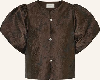 Neo Noir Neo Noir Jacquard-Bluse Aisa braun