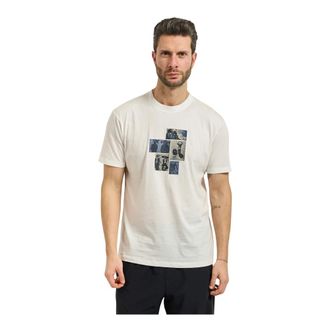 A|X Armani Exchange Homme, Tops, Blanc, Taille: 2XL T-shirt &agrave; col rond avec imprim&eacute;