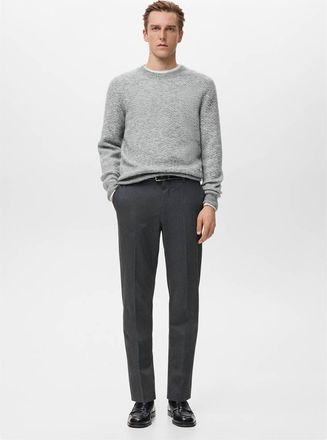 Mango Pull-over en maille &agrave; rayures gris - Homme - XXL - MANGO MAN