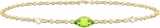 Edenly Armband Auge des Orients - Peridot und Diamanten - 9 Karat Gelbgold