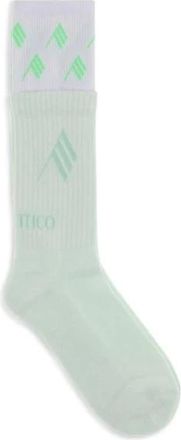 The Attico Femme, Sous-v&ecirc;tements, Vert, Taille: S Long Socks with Logo