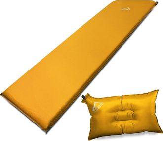 Normani Selbstaufblasbare Luftmatratze inkl. Kissen zum Outdoor Camping Orange 197 x 64 x 7 cm