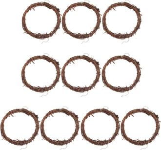 Valiclud 10 x nat&uuml;rliche Weinreben-Kr&auml;nze aus Rattan, 8 cm, zum Aufh&auml;ngen, Girlande, Rattan-Reifen, f&uuml;r Party, Zuhause, gewebter Kranz, Dekoration