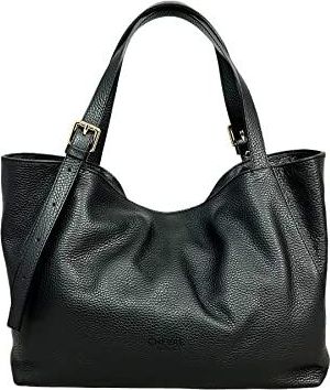 Cheval Firenze Sac à bandoulière Sarin, Cuir véritable fabriqué en Italie, Noir