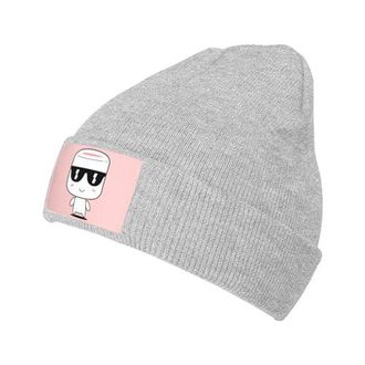 Generic Extensible Tricot&eacute; Bonnet, Guimauve Mignonne Portant des Lunettes de Soleil, Unisexe Chapeau Tricot&eacute;, Bonnet Hiver Chaud Tricot pour Femme, Ski, Adult