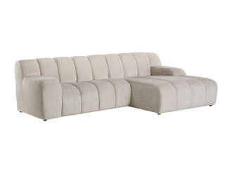 Vente-Unique Ecksofa - Ecke rechts - Chenille Stoff Beige - BELADON
