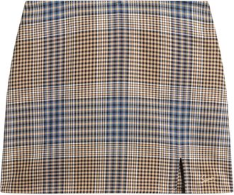 Superdry Damen Check Mini Skirt Rock, Beige, Karomuster, Mix, 40