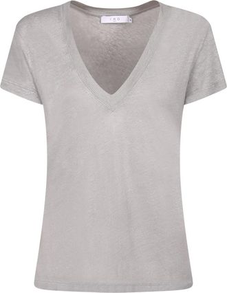 Iro Iro, Femme, Tops, Gris, Taille: 40 FR T-shirt en lin