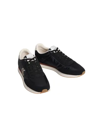 Calvin Klein Jeans Sneaker CALVIN KLEIN JEANS RETRO RUNNER ESS MIX MAT, Herren, Gr. 44, schwarz, wei&szlig;, braun, Leder, Textil, kontrastfarbene Details, Schuhe Sneaker, Fre