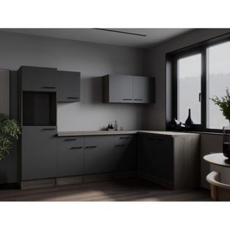 Respekta L K&uuml;che Leerblock Winkelk&uuml;che Eiche York Grau Matt Oliver 280 x 172 cm Respekta