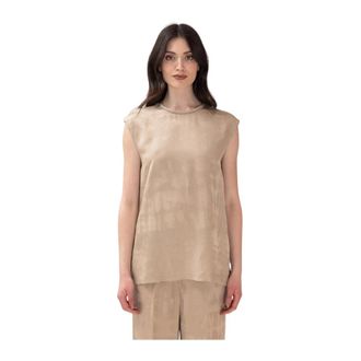 PESERICO Jacquard &Auml;rmelloses Top - - Tops - Damen - Beige - L