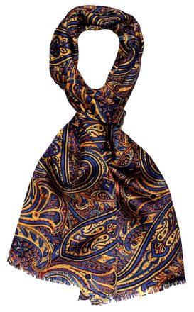 Lorenzo Cana Luxus Herren Schal 100% Seide in harmonischen Farben bedruckt doppellagig Seidenschal Seidentuch Tuch Dandy Style 30 cm x 160 cm - 8913911