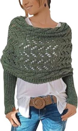 Generic &Eacute;charpe &agrave; manches | Enveloppe de c&acirc;ble tricot&eacute;e | &Eacute;charpe tricot&eacute;e en tricot - &Eacute;charpe &agrave; manches pour femme | &Eacute;charpe avec manches au crochet | &Eacute;charp