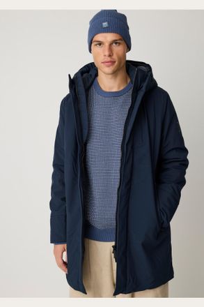 Knowledge Cotton Apparel Herren vegan Jacke Long Shell Total Eclipse Navy