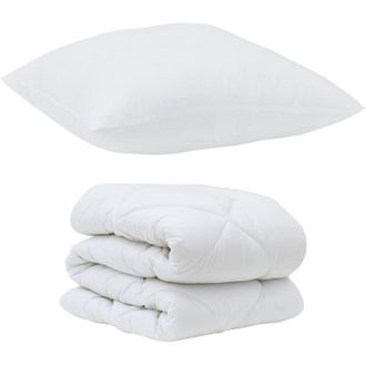 vidaXL Bettdecken Set mit Kissen 2 pcs Weiß Mikrofaser vidaXL