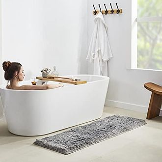 Penguin Home Tapis de Bain 100% micropolyester Argenté 50 x 152 cm