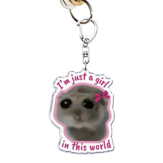 Generic Trauriger Hamster-Schl&uuml;sselanh&auml;nger - lustiger Meme-Schl&uuml;sselanh&auml;nger Im Just a Girl, lustiger h&auml;ngender Schl&uuml;sselanh&auml;nger |